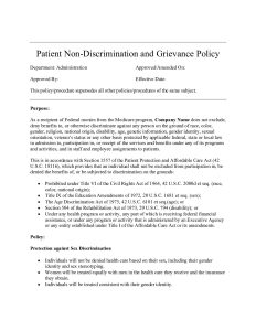 Sample ACA 1557 NonDiscrimination Grievance Procedure (3) - American ...